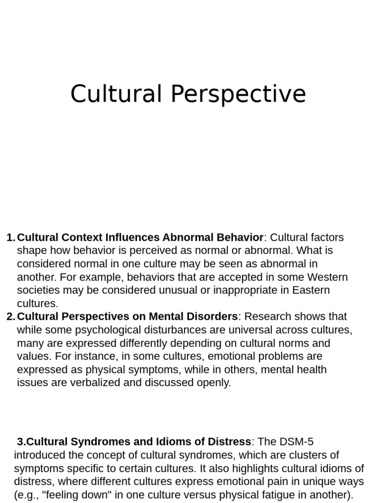 Cultural Perspective | PDF