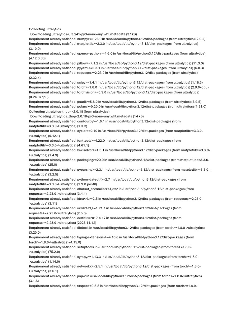 Installing Ultralytics 8.3.241 | PDF | Paperboard