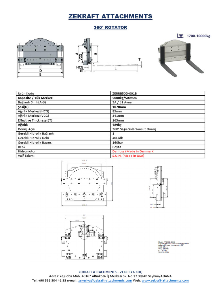 5 Ton 360° Rotator Özellikleri | PDF
