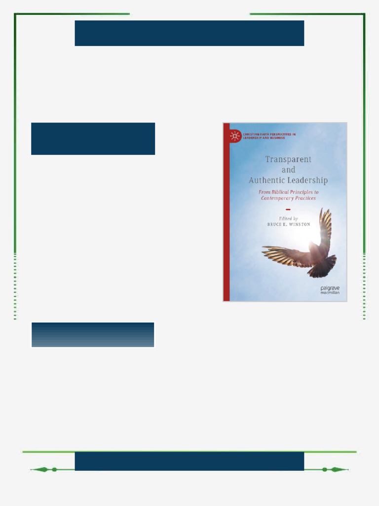Transparent and Authentic Leadership: From Biblical Principles to ...