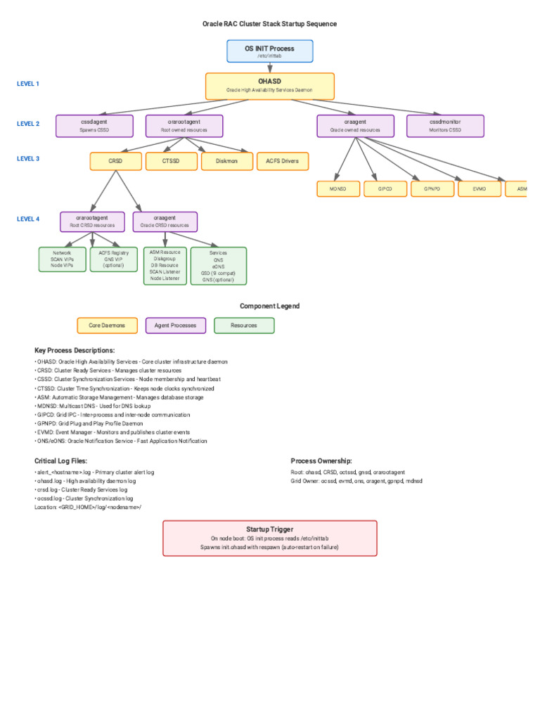 oracle RAC cluster stack startup sequence | PDF | Computer Cluster ...