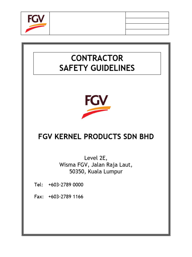 4 Contractor Safety Guidelines (1) | PDF | Occupational Safety And ...