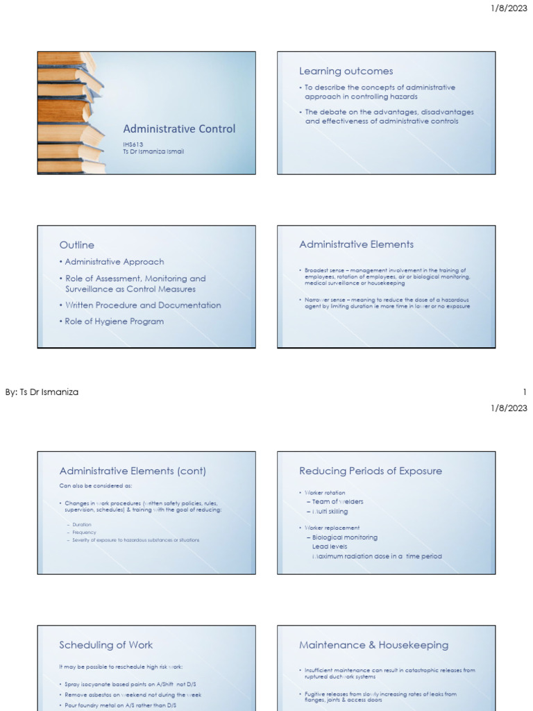 Administrative Controls for Hazard Management | PDF | Occupational ...