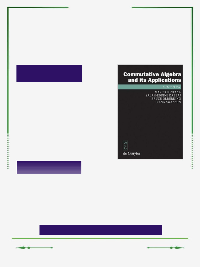 Commutative Algebra and its Applications De Gruyter Proceedings in ...