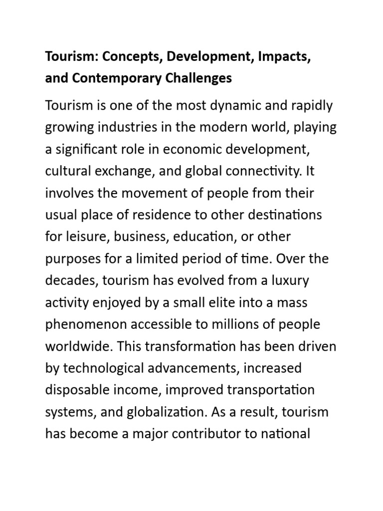 Tourism Assignment | PDF | Tourism | Sustainability