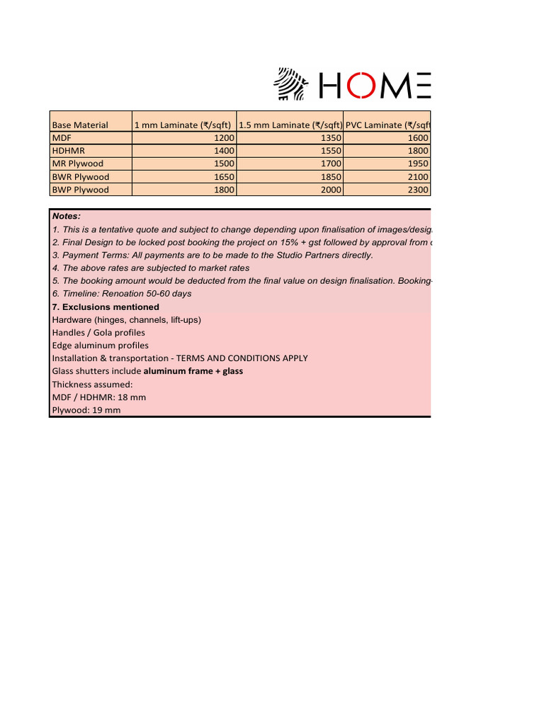 RATE CHART B-B | PDF