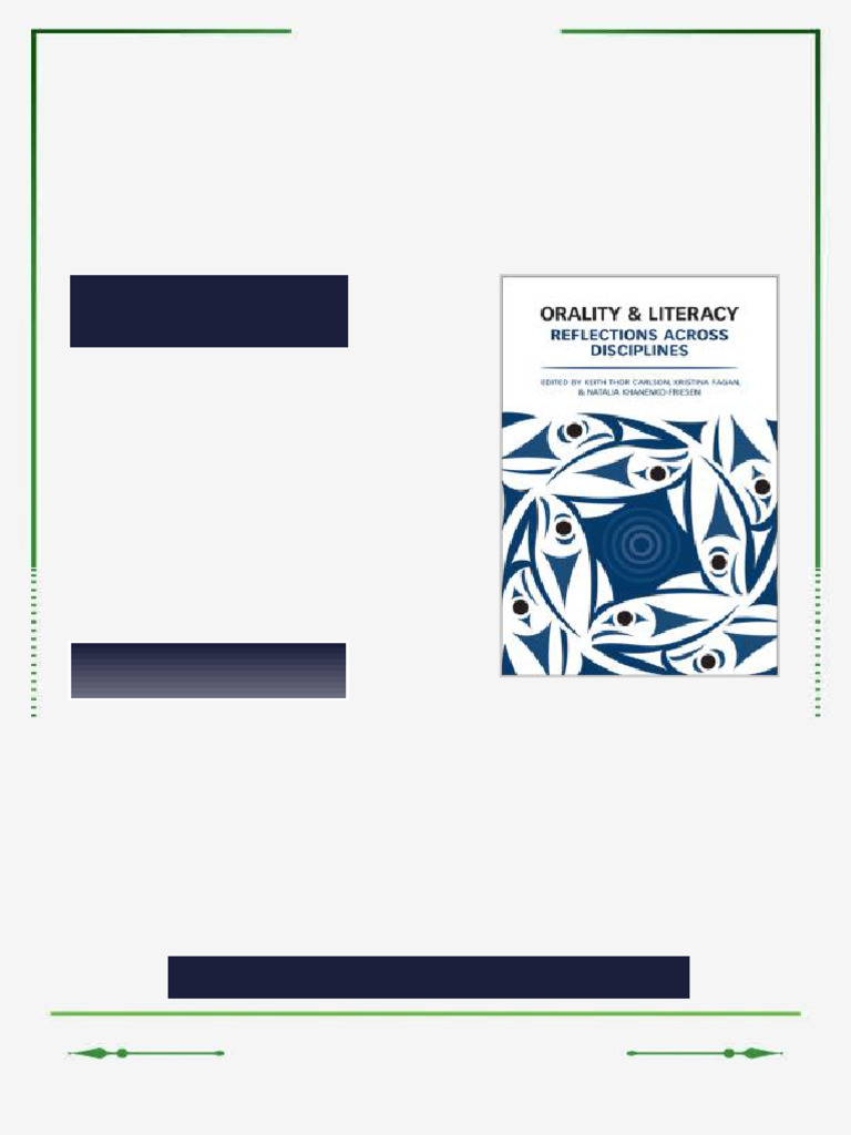 Orality and Literacy Reflections Across Disciplines 1st Edition Keith ...
