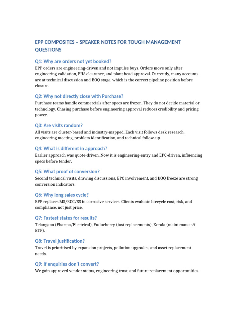 EPP Speaker Notes Management QA | PDF