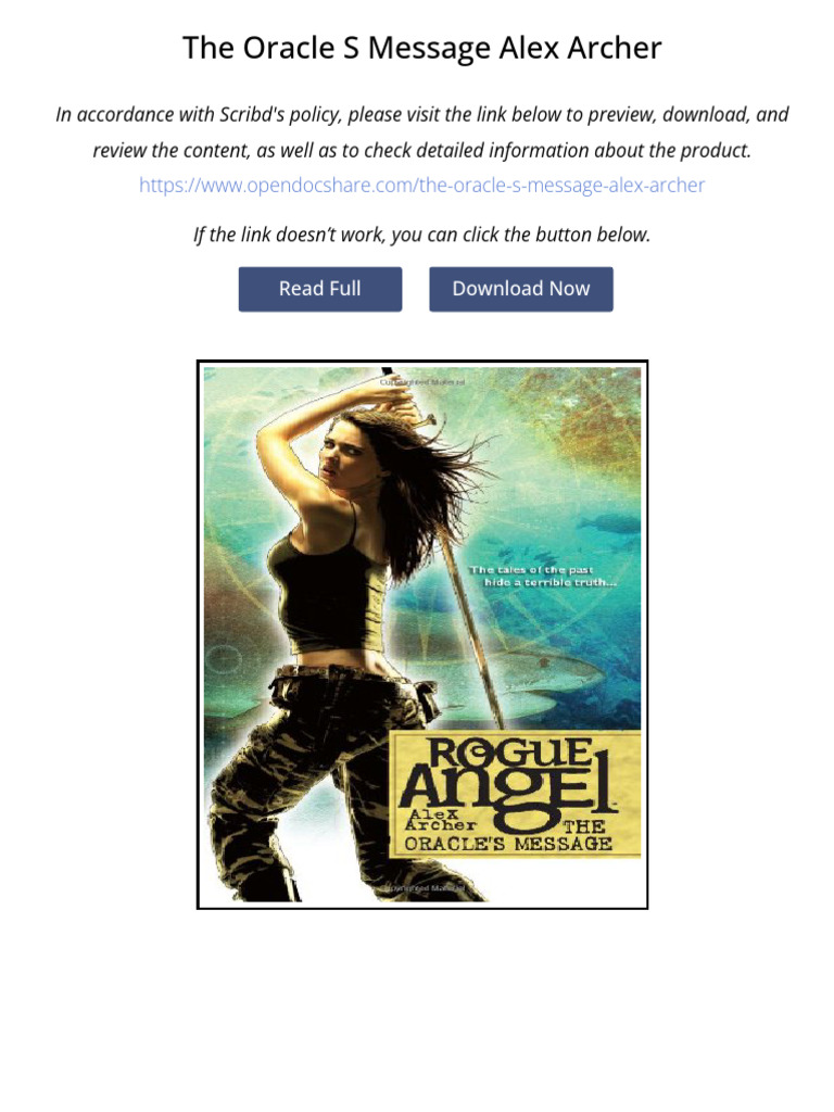 The Oracle s Message Alex Archer | PDF
