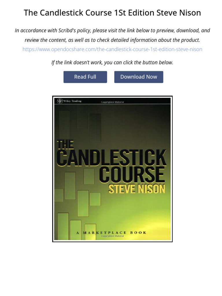 The Candlestick Course 1st Edition Steve Nison Ready to Read | PDF