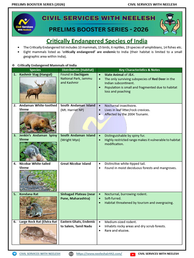13. Critically Endangered Species | PDF | Rhinoceros | Turtle