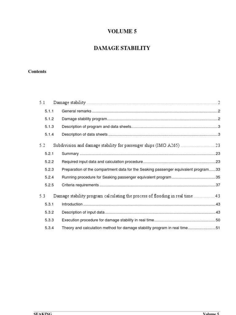 Damage Stability | PDF | Flood | Ships