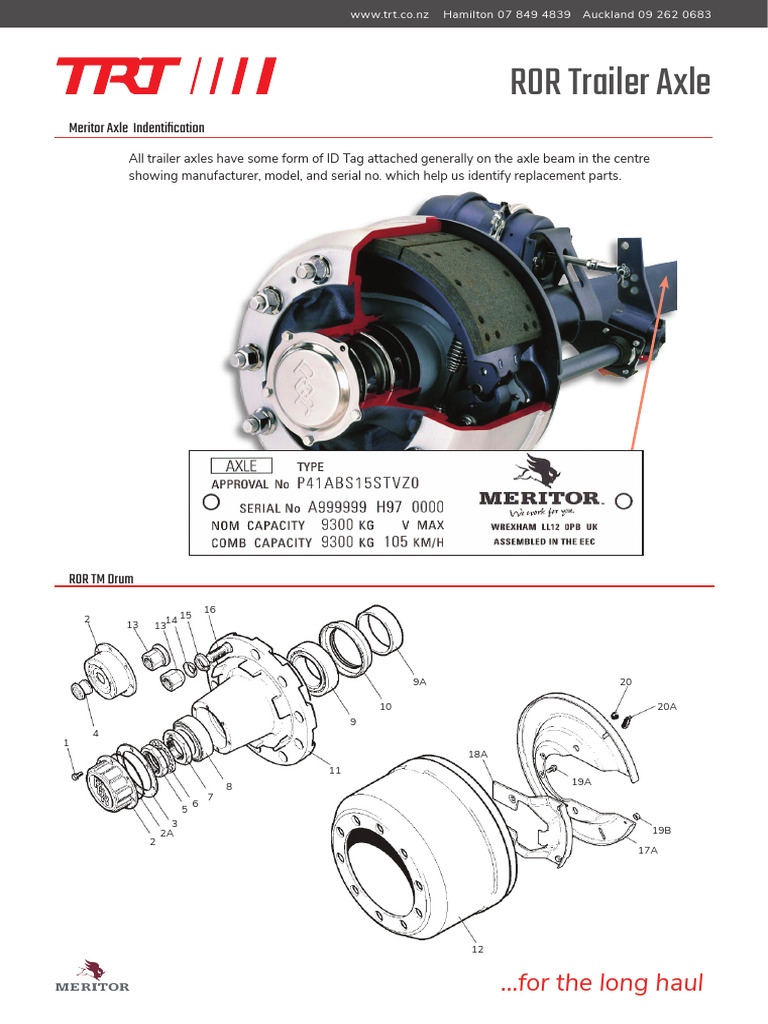 ROR Trailer Axle Identification Guide | PDF | Wheeled Vehicles | Land ...