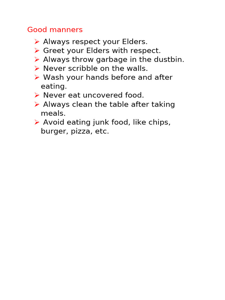 Good Manners | PDF