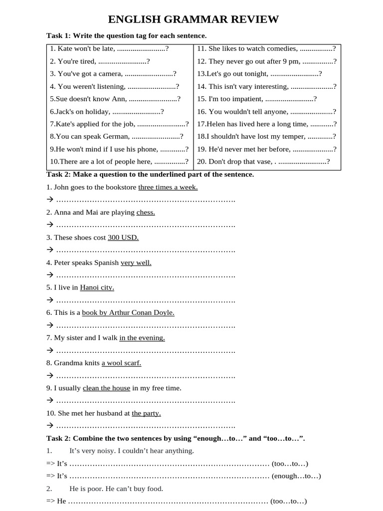 English Grammar Review | PDF | Loch Ness Monster