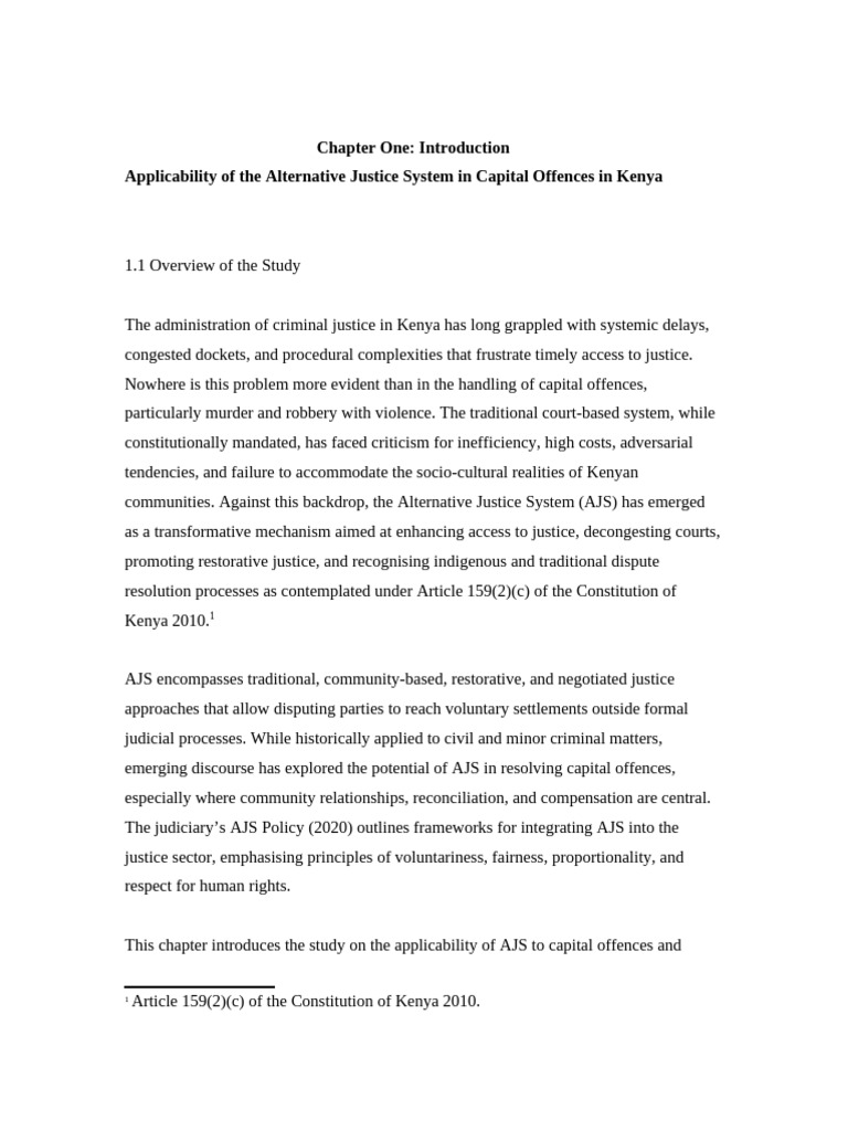 Alternative Justice in Kenya's Capital Offences | PDF | Crime ...