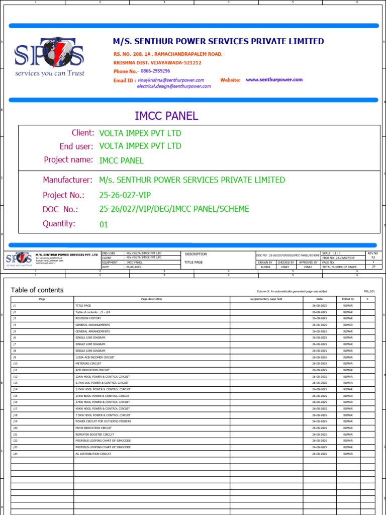 25 26 027 Vip Deg Imcc Panel Scheme | PDF | Electrical Engineering ...