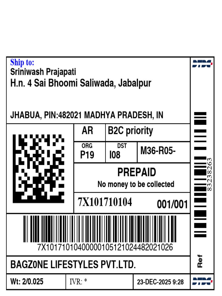 Routing Label 7X101710104 | PDF
