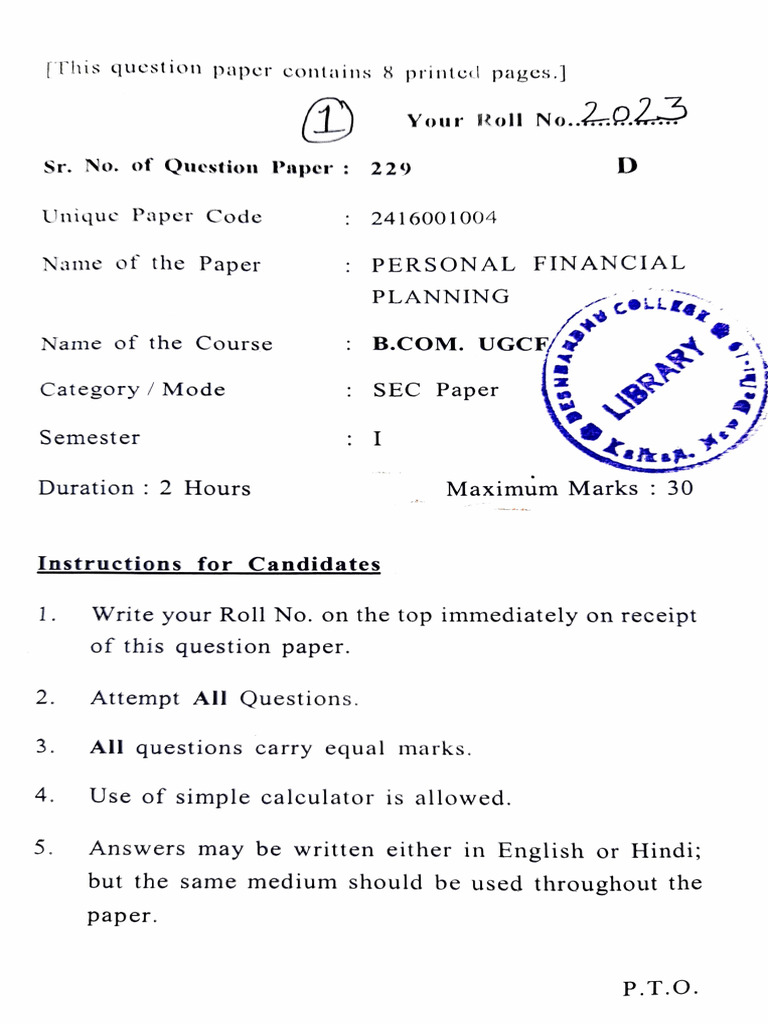 B.A. & B. Com (Hons.) SEC 1st Semester 2023_copy | PDF | Economies