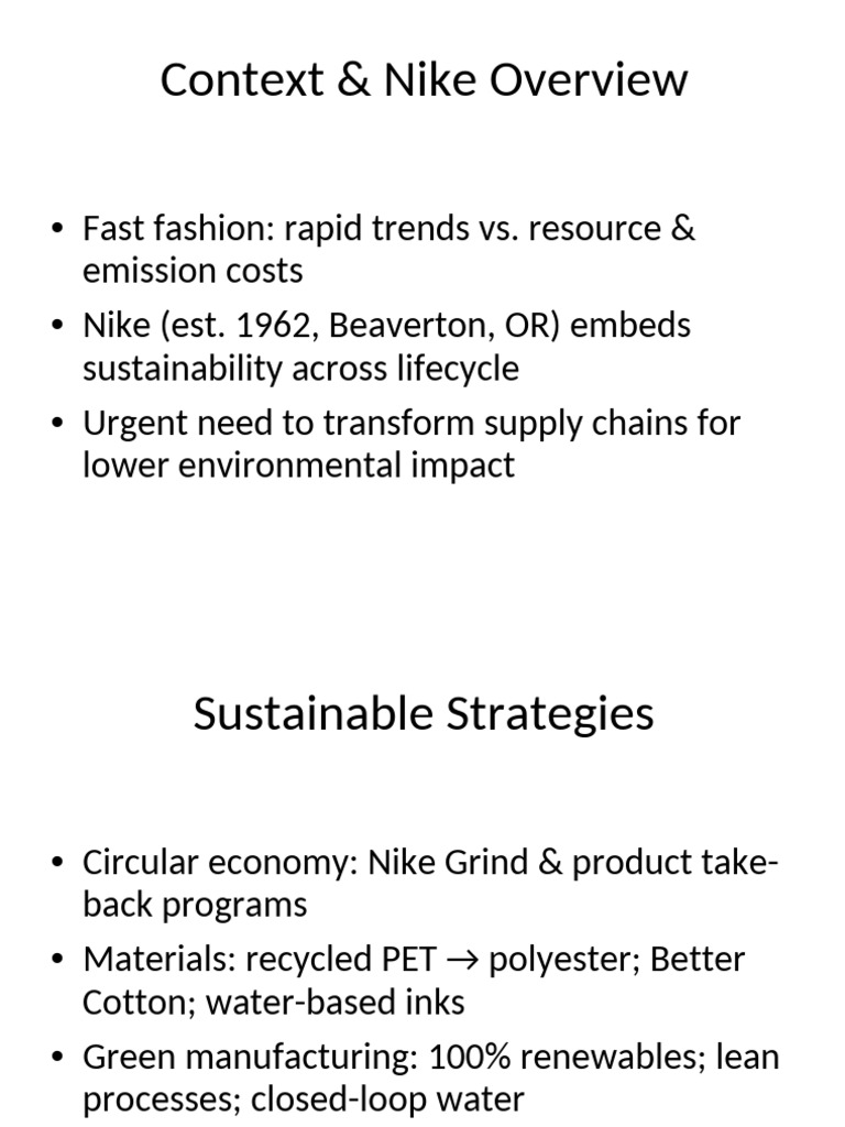 Nike Sustainability 3slides | PDF