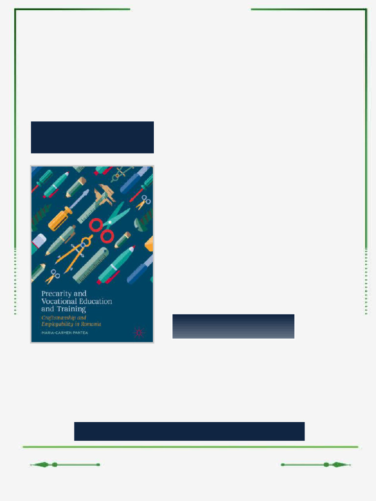 Precarity and Vocational Education and Training: Craftsmanship and ...