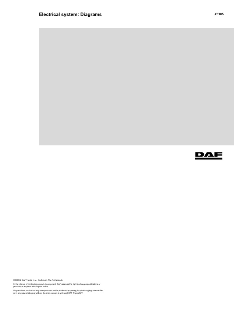 Daf 105 Electrical Wiring Diagram | PDF | Power Supply | Manufactured Goods