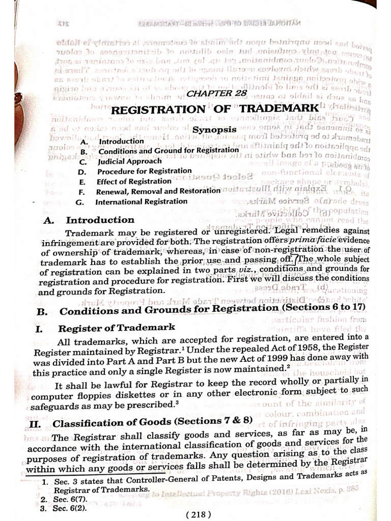 Registration of Trademark (IPR) | PDF