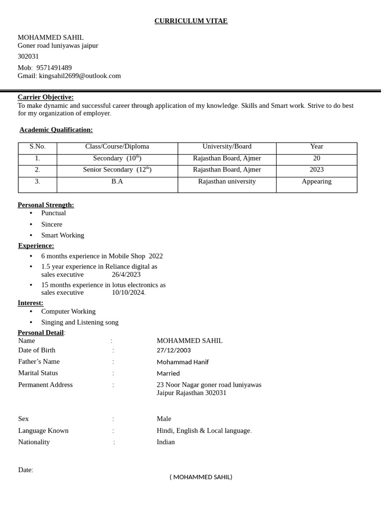 My Resume Updated | PDF