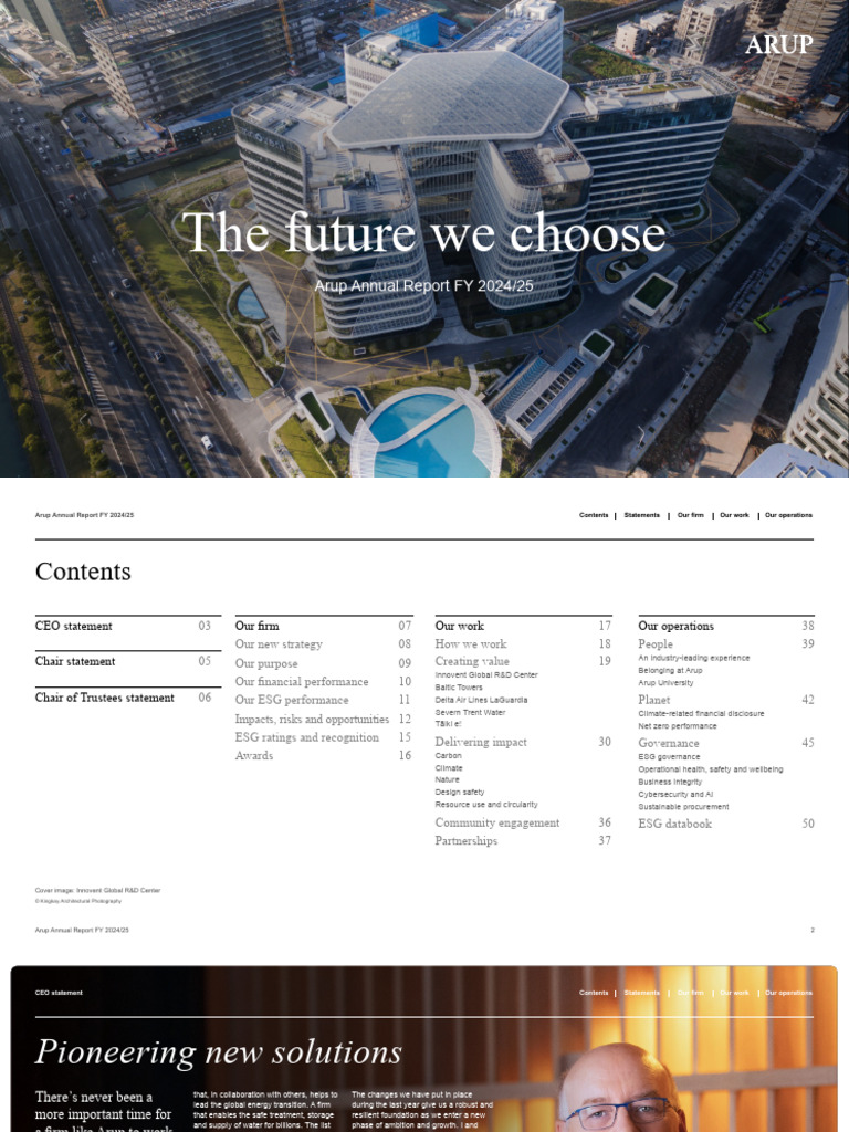 Arup Annual Report FY 2024/25 Overview | PDF | Governance | Climate Change