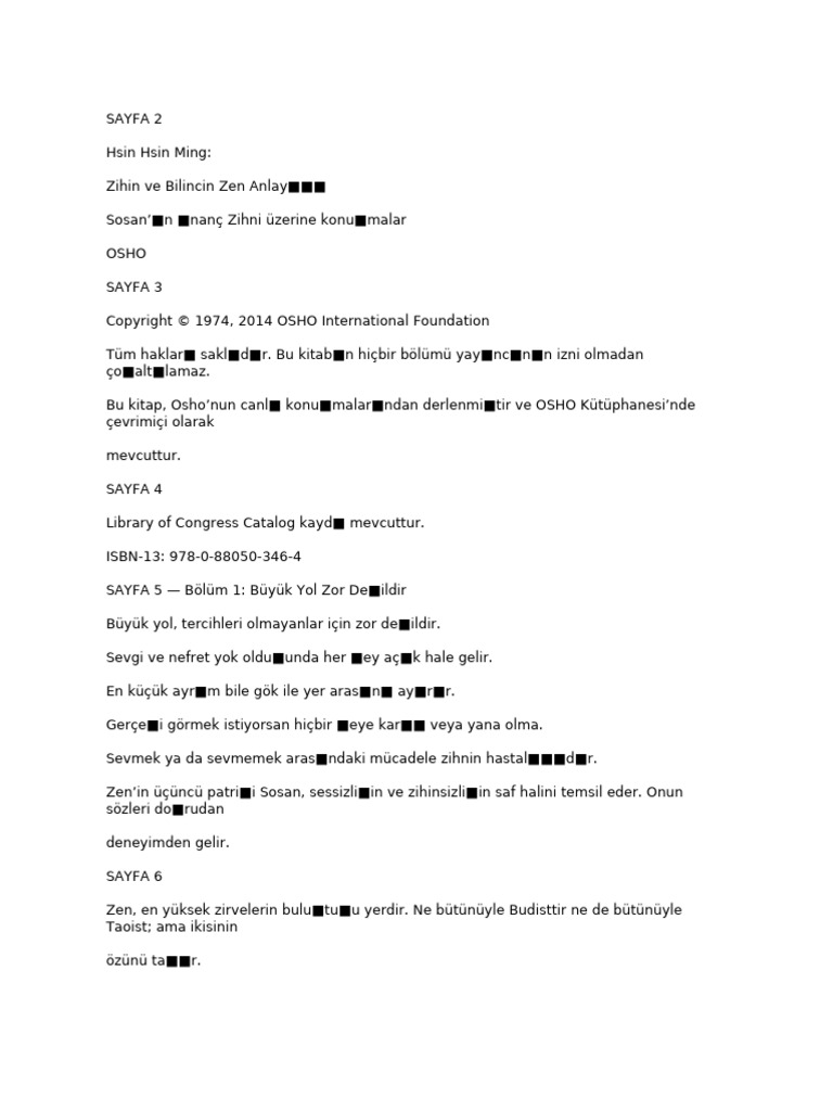 Hsin Hsin Ming Full Turkce Fixed | PDF