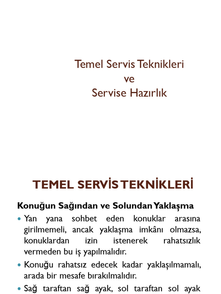 Temel Servis Teknikleri Ve Servise Hazirlik | PDF