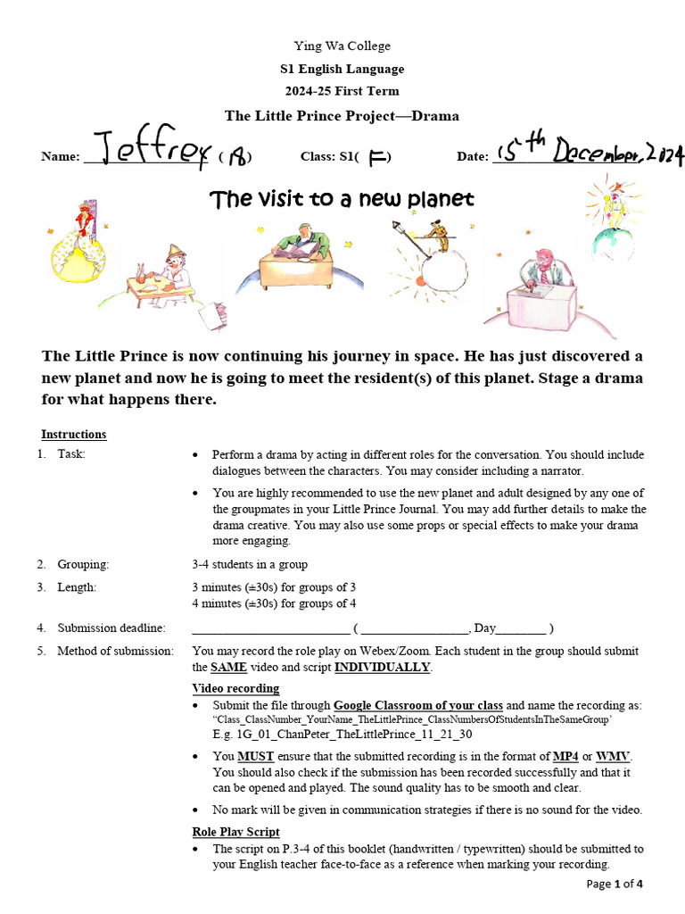 Little Prince Drama Project Guide | PDF | The Little Prince