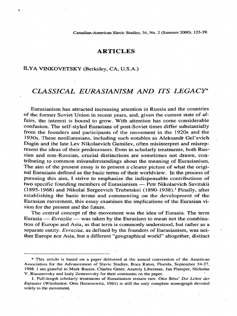 Vinkovetsky, Ilya - Classical Eurasianism and Its Legacy_ (2000) [10. ...