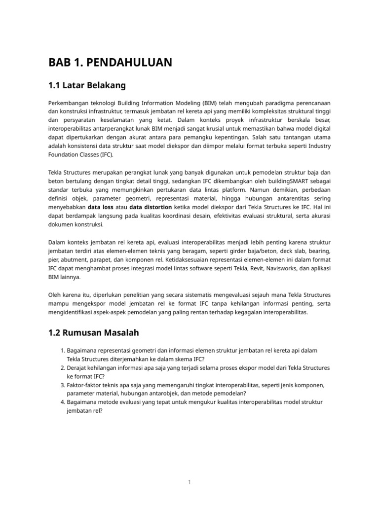 Evaluasi Interoperabilitas Tekla ke IFC | PDF