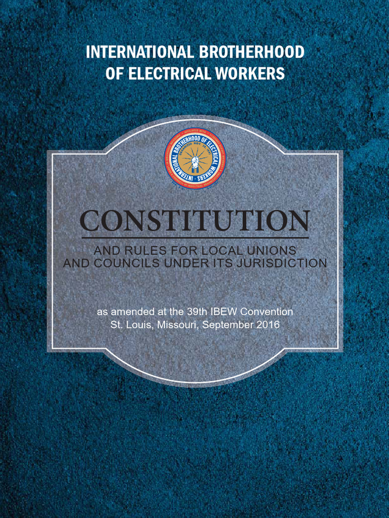 IBEW Constitution (2016) | PDF | Elections | Southern United States