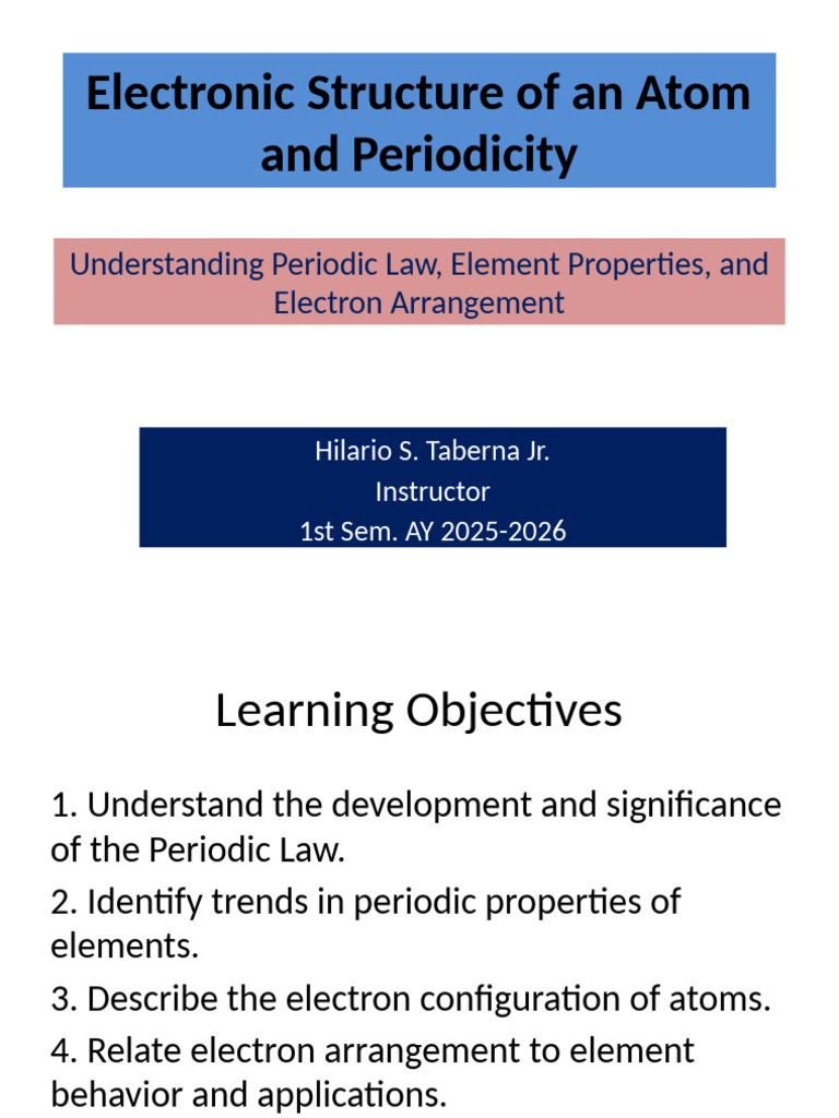 Electronic Structure and Periodicity | PDF | Atomic Orbital | Periodic ...