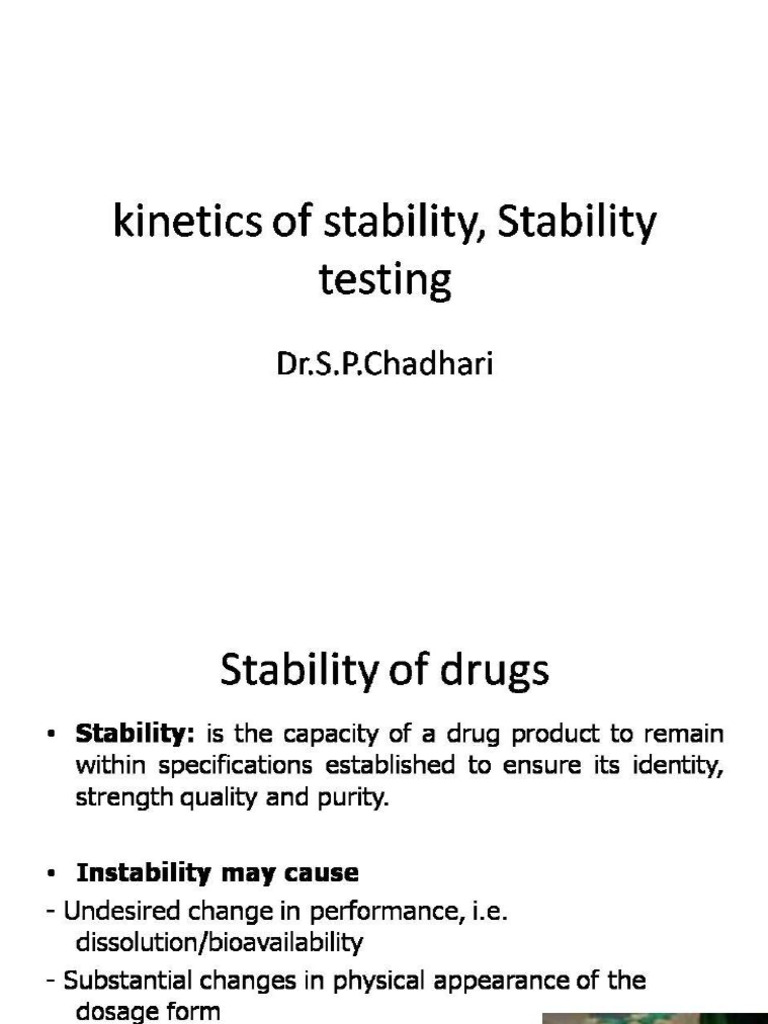 Lecture 3 Kinetics of Stability and Stability Testing | PDF