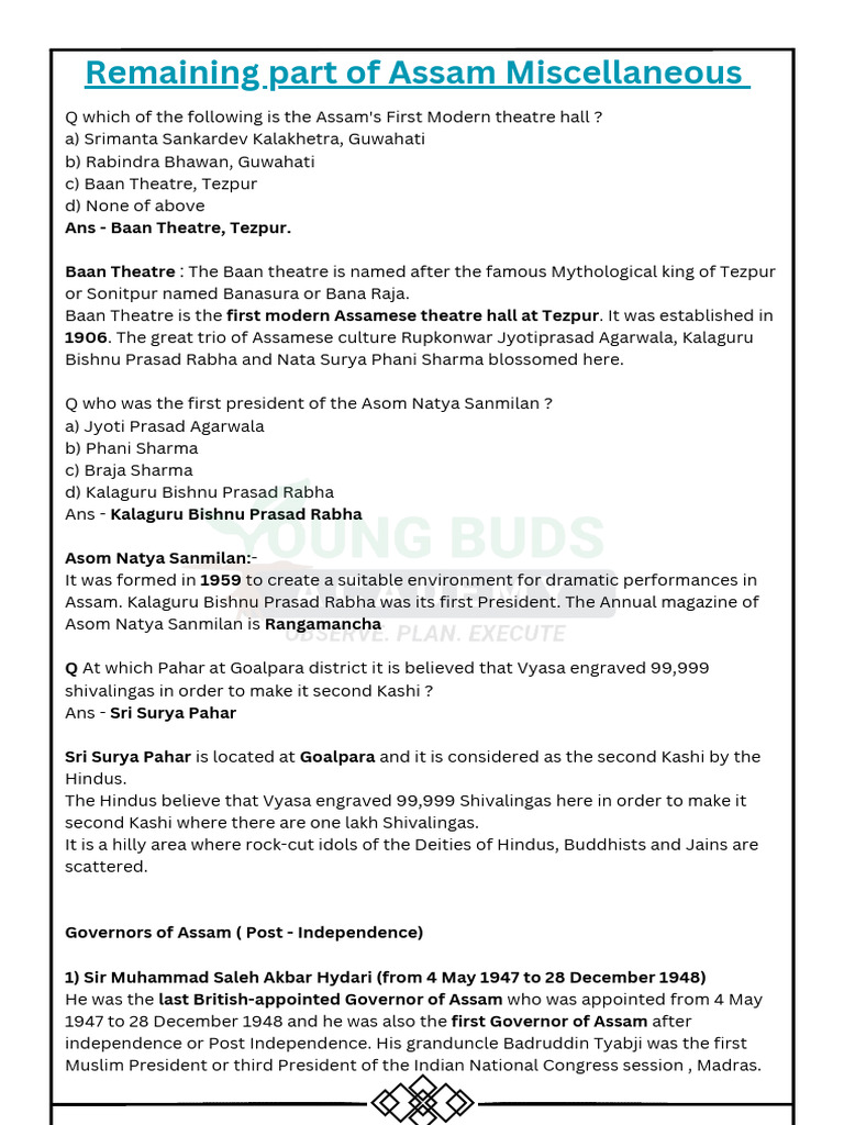 Remaining Part of Assam Miscellaneous | PDF | Government Of India ...