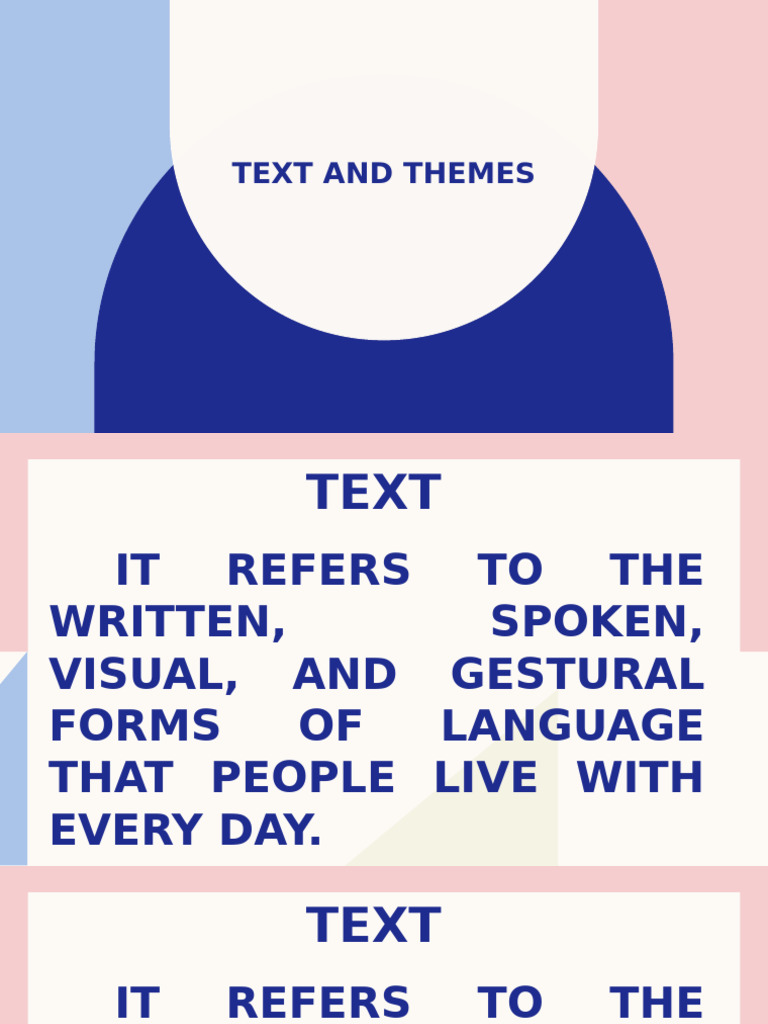 Text and Themes Ppt | PDF | Body Language | Human Communication