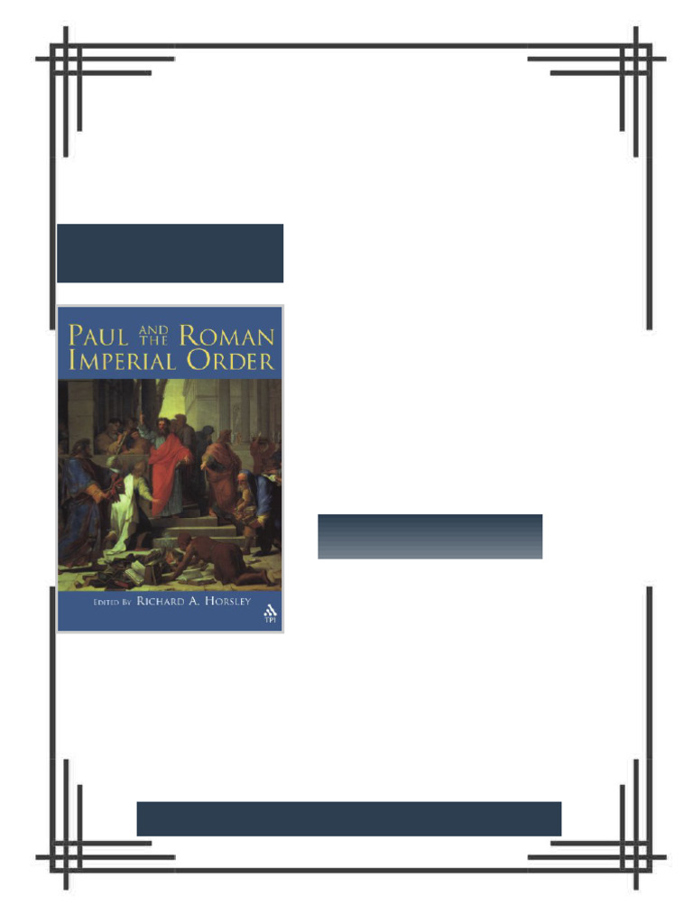 Paul and the Roman Imperial Order First Edition Richard A. Horsley ...