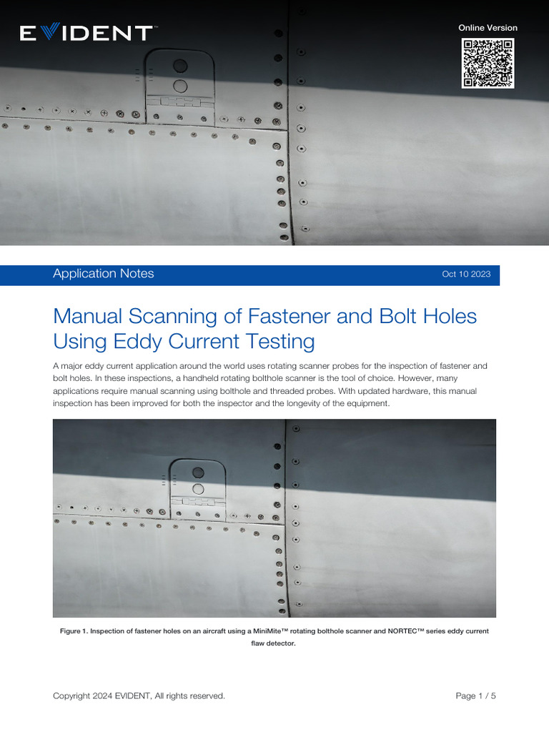 Manual Scanning of Fastener and Bolt Holes Using Eddy Current Testing ...