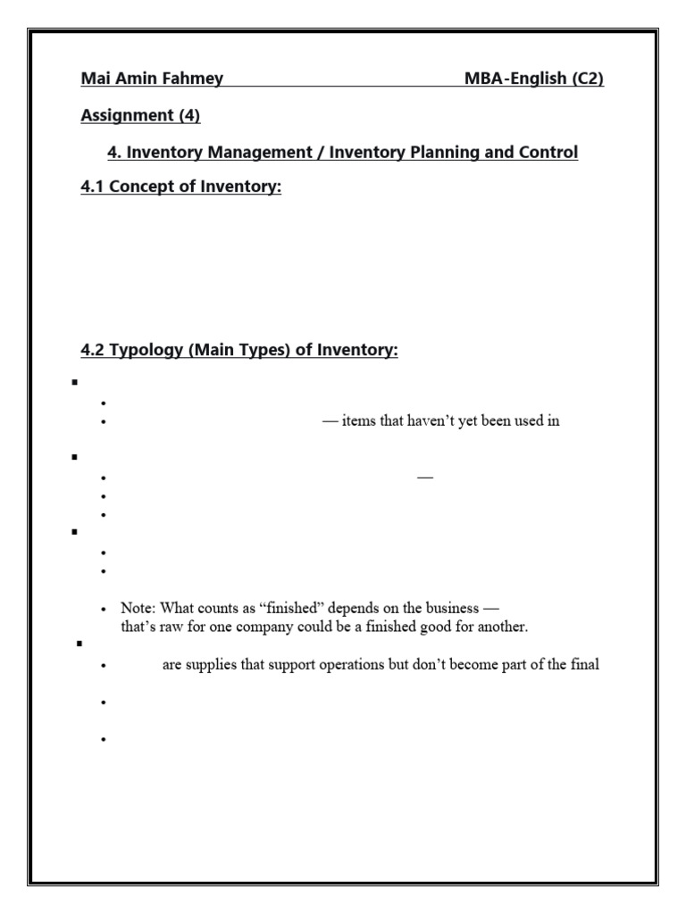 4 Inventory Management | PDF | Inventory | Warehouse