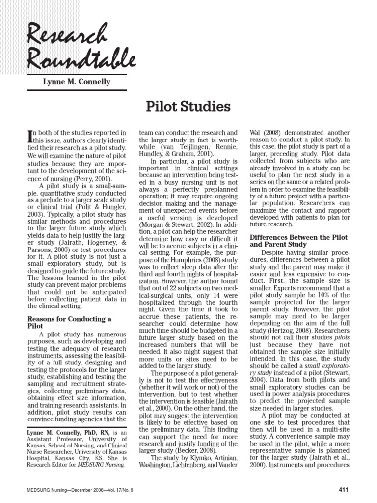 Importance of Pilot Studies in Research | PDF | Sampling (Statistics ...