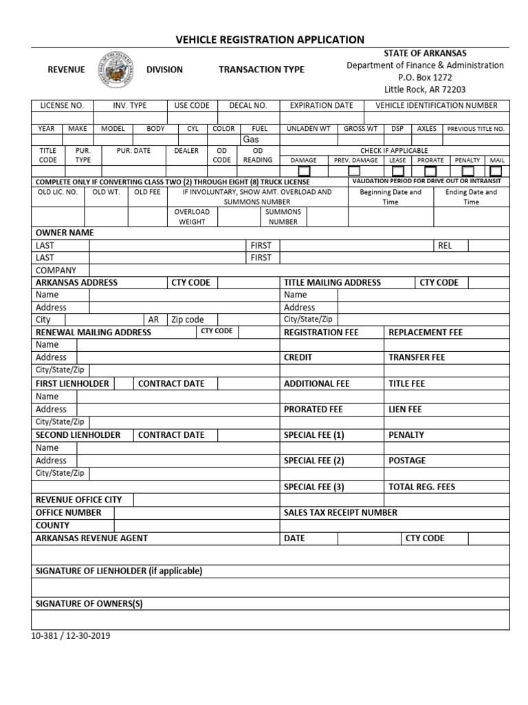 Application for Title or Replacement Title | PDF | Lien | Fee