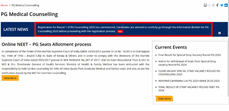 All India Counselling PG 2025 | PDF