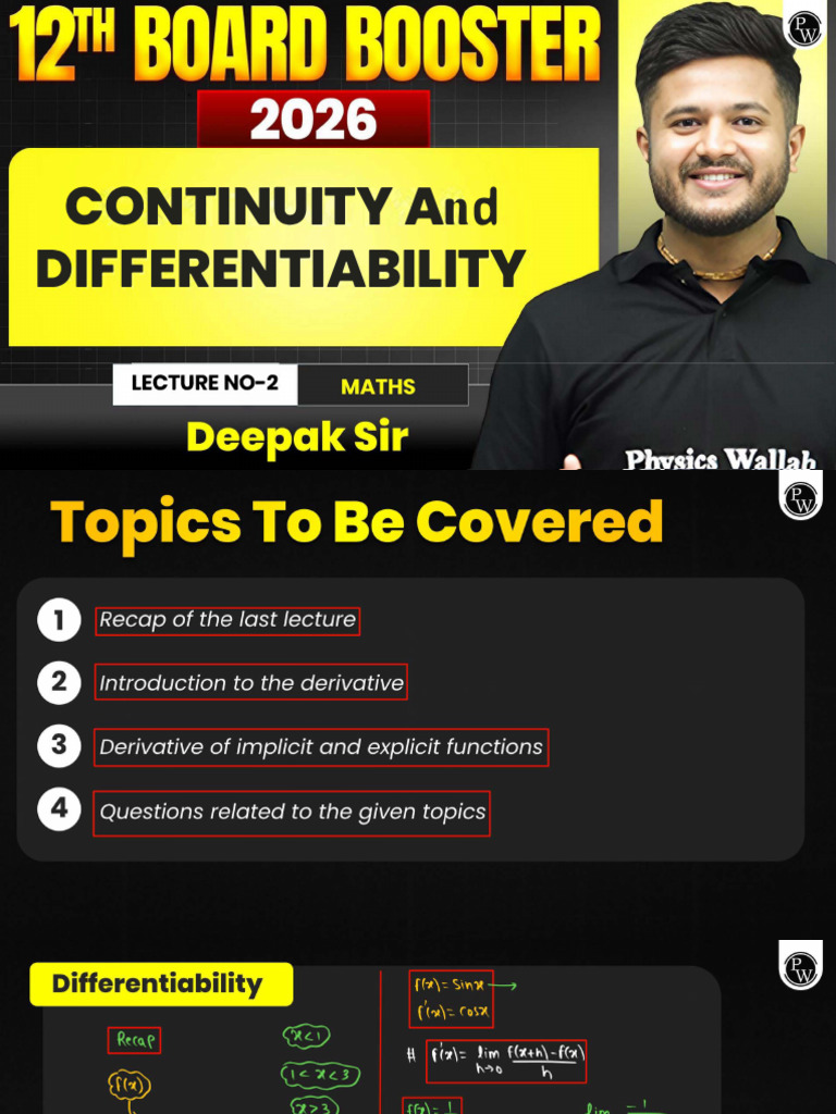 Continuity and Differentiability 02 Class Notes | PDF