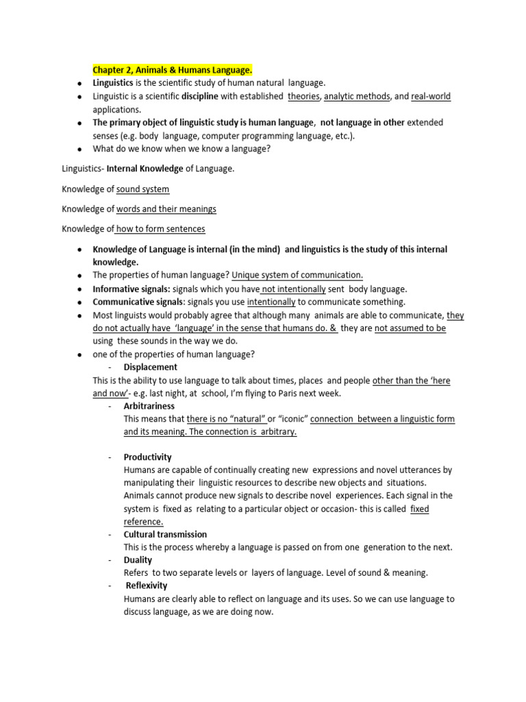 Linguistic Summary | PDF | Syntax | Semantics