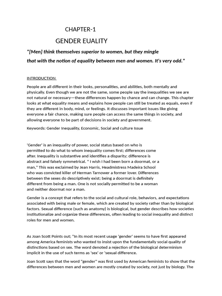 CHAPTER 1 | PDF | Gender | Gender Studies