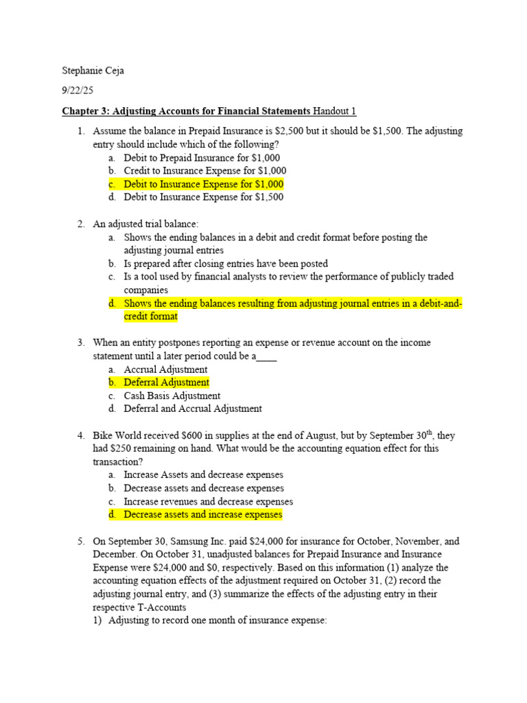 Adjusting Journal Entries for Accounting | PDF | Debits And Credits ...