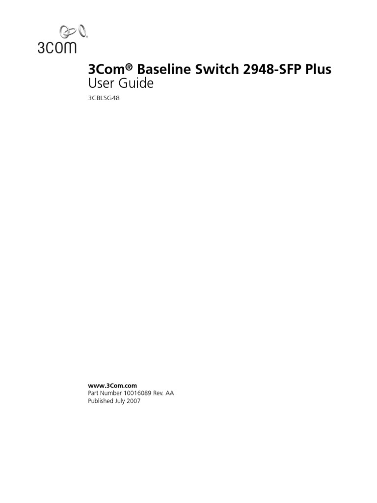 3com Baseline Switch 2948 SFP Plus User Guide | PDF | Ip Address ...